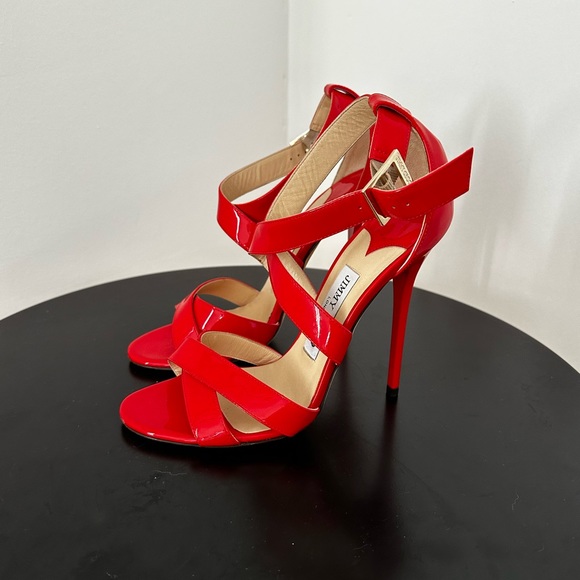 Jimmy Choo | Shoes | Jimmy Choo Red Patent Leather Strappy Stiletto ...